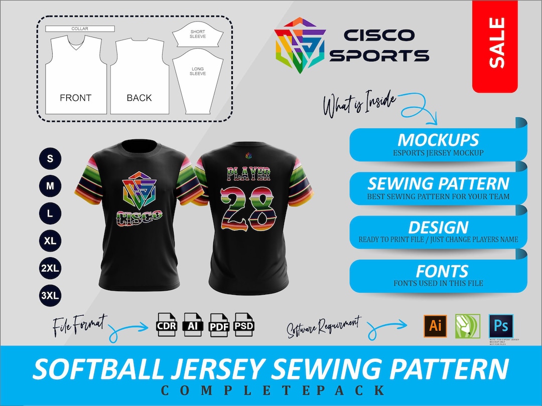 Softball Sewing Pattern Round-neck V-neck All Range | Mexican Style ...