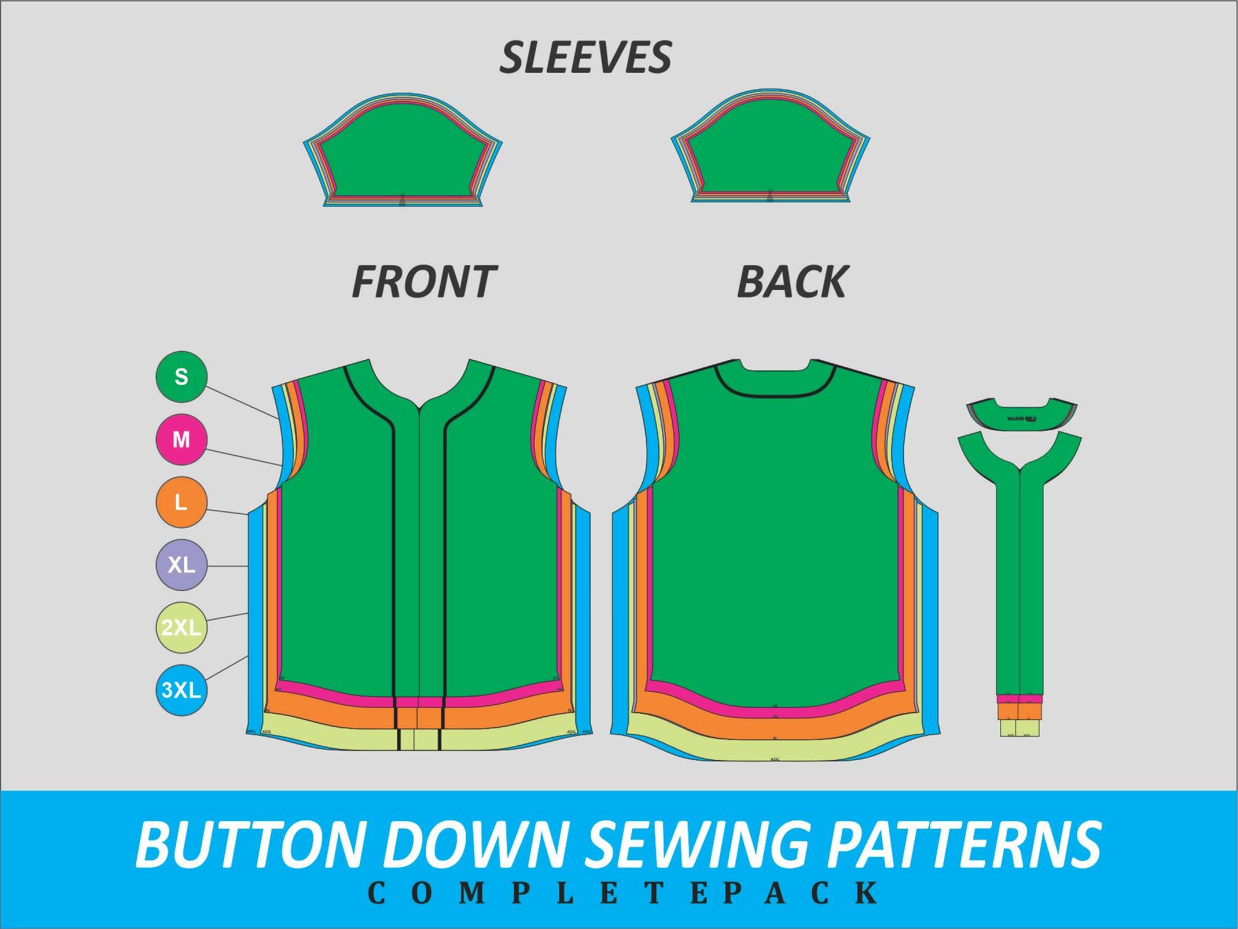 Baseball Uniform Button-down Sewing Pattern PDF | DIY Sportswear ...
