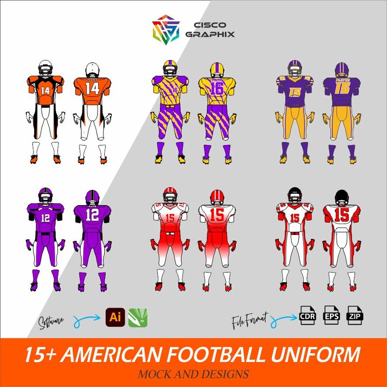 15+ Premium American Uniform Design Bundle | Sportswear | Vector ...