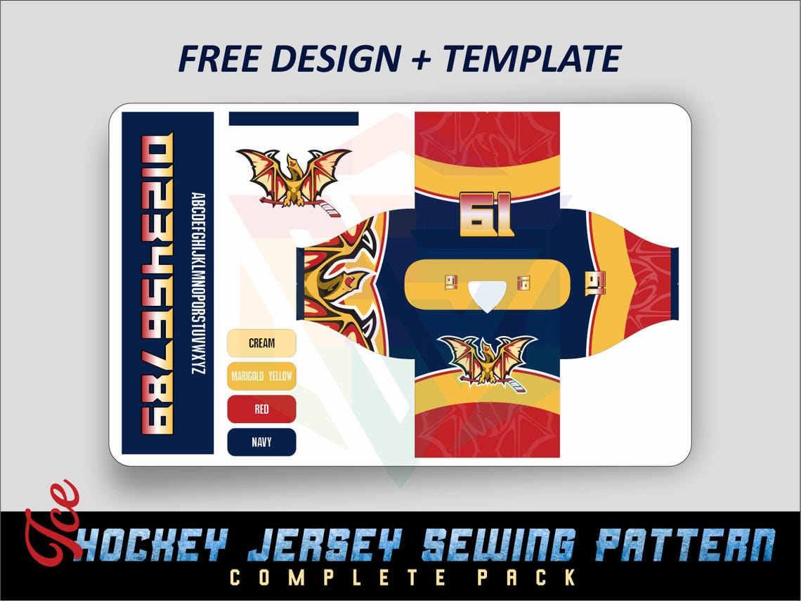 Ice Hockey Jersey Sewing Pattern PDF: Sports Uniform Template (XS-5XL ...