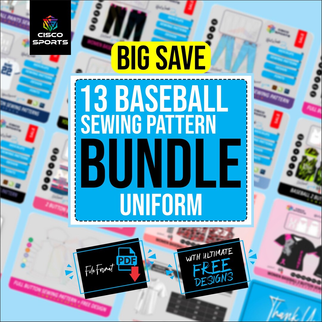 Baseball Uniform Sewing Pattern Jersey, Pants & Shorts PDF Template - Etsy