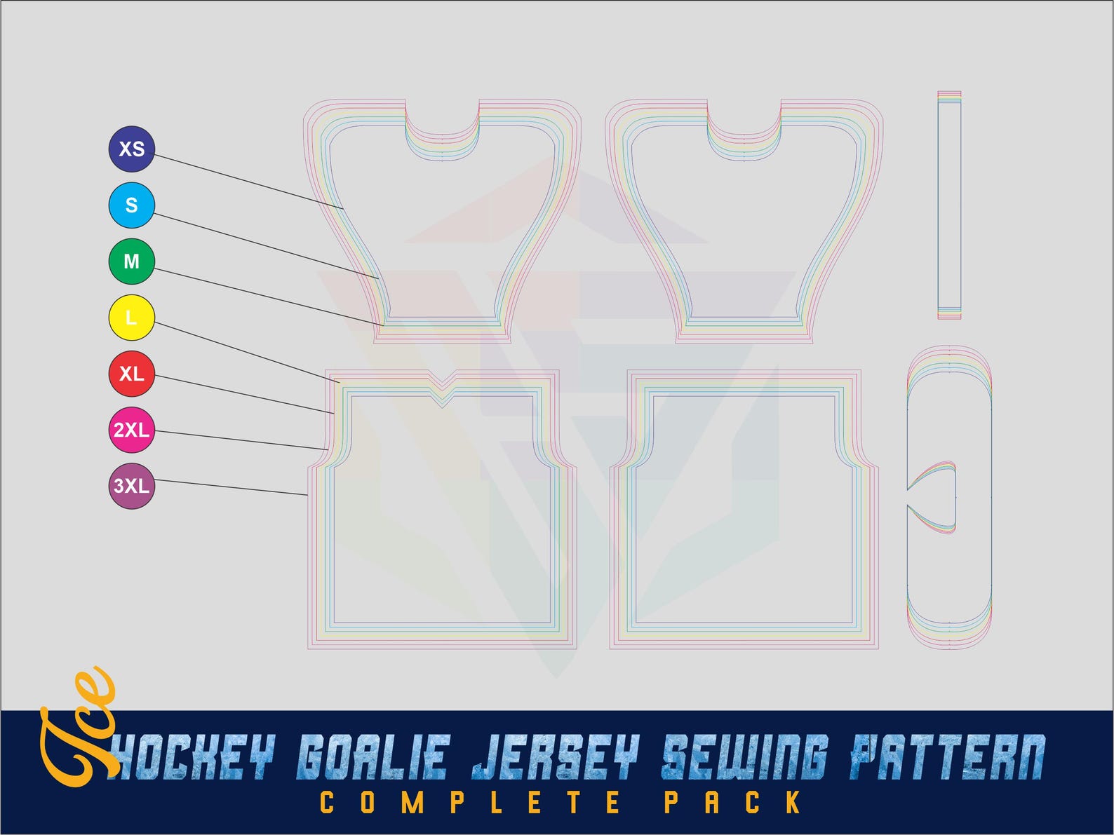 Ice Hockey Goalie Jersey Sewing Pattern | Sublimation-ready Design ...