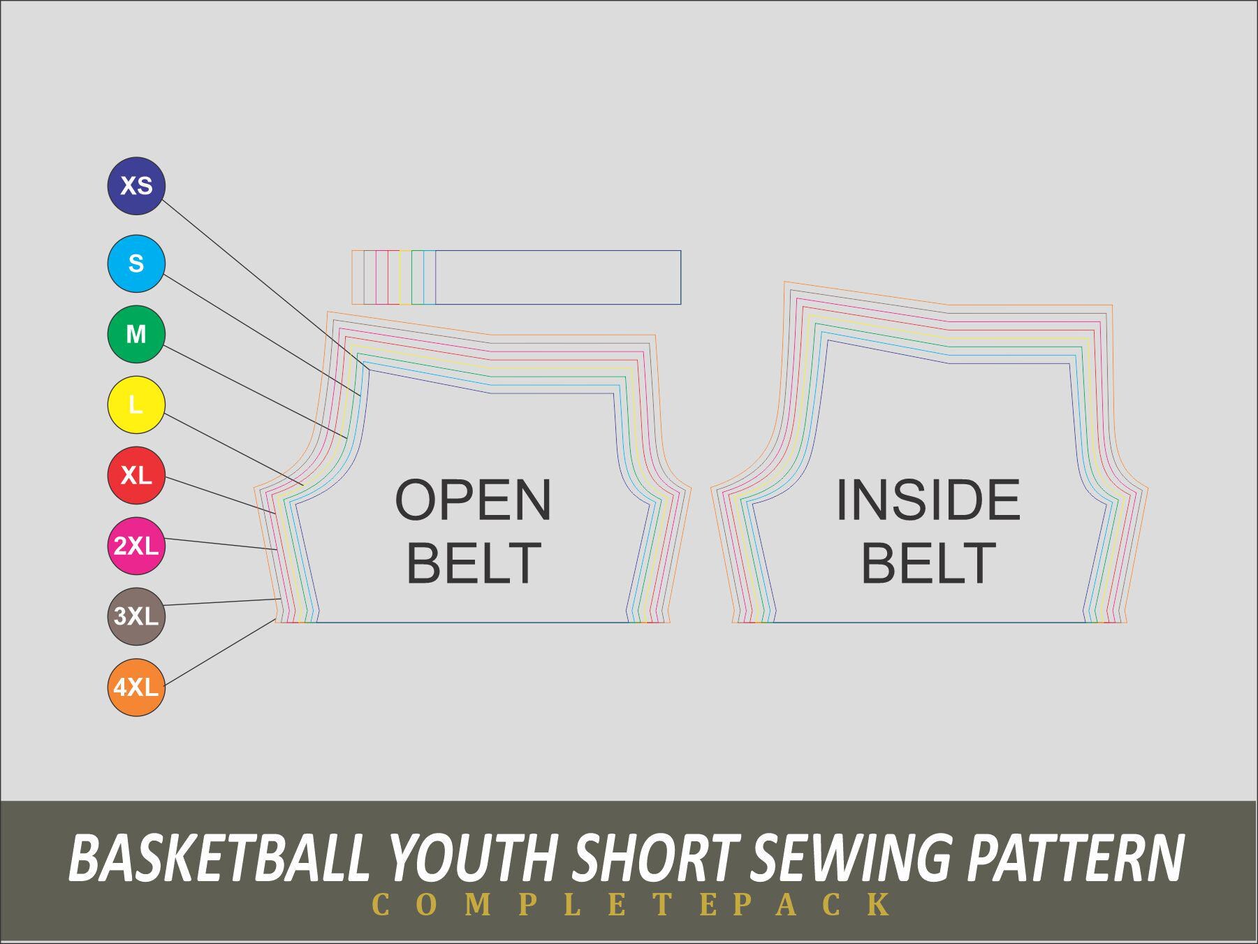 Youth Basketball Shorts Sewing Pattern PDF: DIY Sports Uniform (instant ...