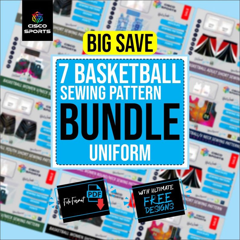 Basketball Uniform Sewing Pattern Bundle: Editable Sportswear Templates ...