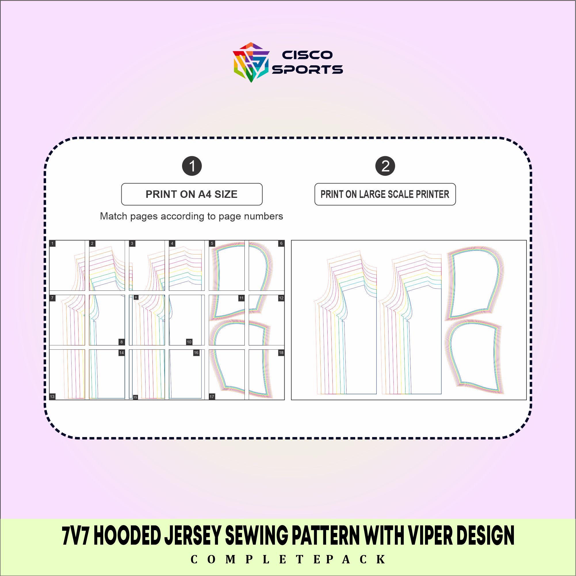 7v7 Hooded Jersey Sewing Pattern – Viper Team Design | DIY Sports ...