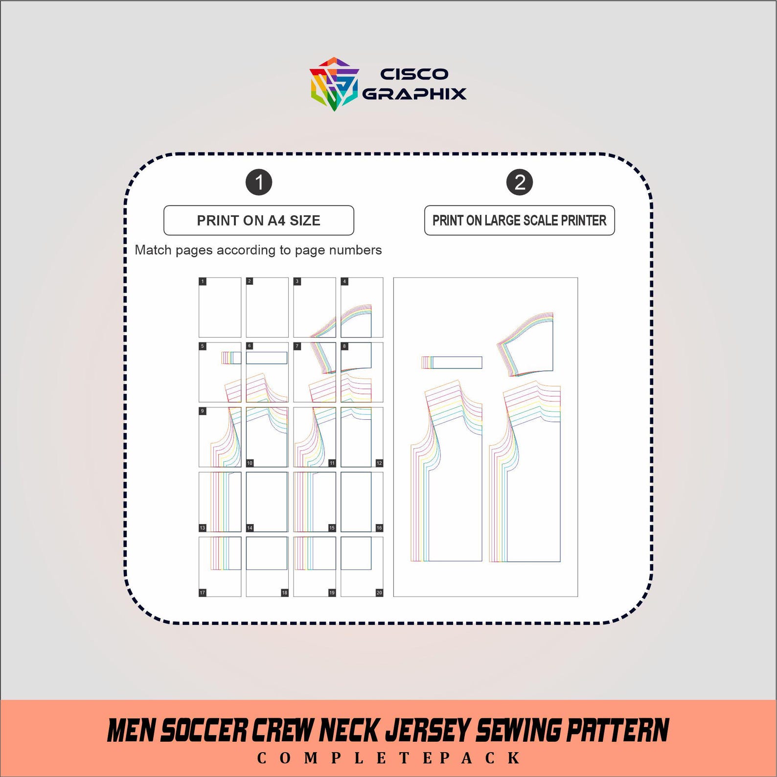 Men's Soccer Jersey Sewing Pattern PDF: Crew Neck Sports Shirt (XS–4XL ...