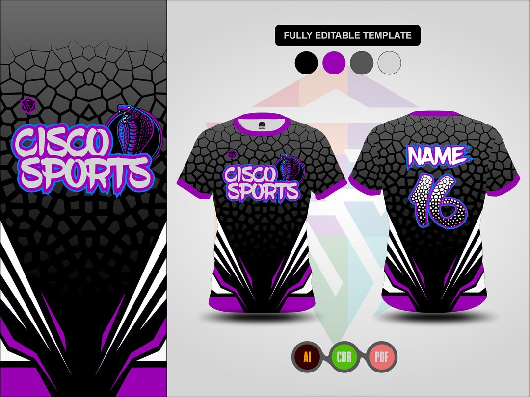 Custom Black & Purple Snake Skin Sports Jersey | Cisco Sportswear Shirt ...