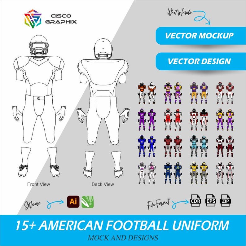 15+ Premium American Uniform Design Bundle | Sportswear | Vector ...