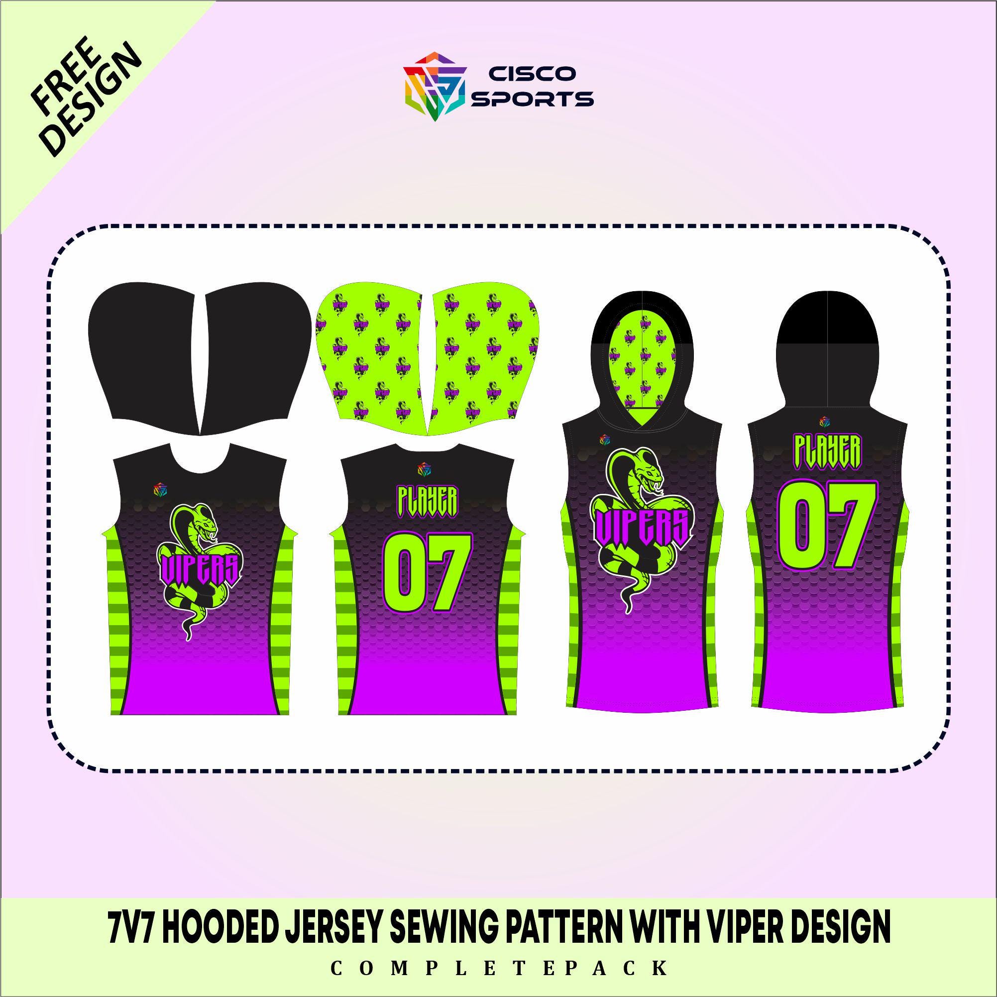 7v7 Hooded Jersey Sewing Pattern – Viper Team Design | DIY Sports ...