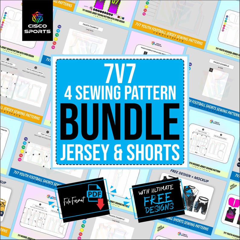 7v7 Sewing Pattern Bundle – Football Jersey & Shorts PDF Digital ...
