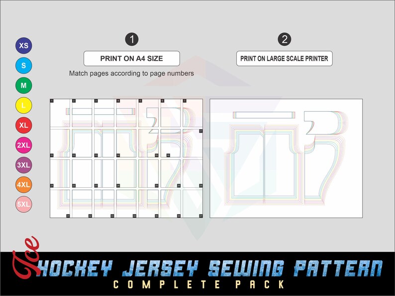 Ice Hockey Jersey Sewing Pattern PDF: Sports Uniform Template (XS-5XL ...