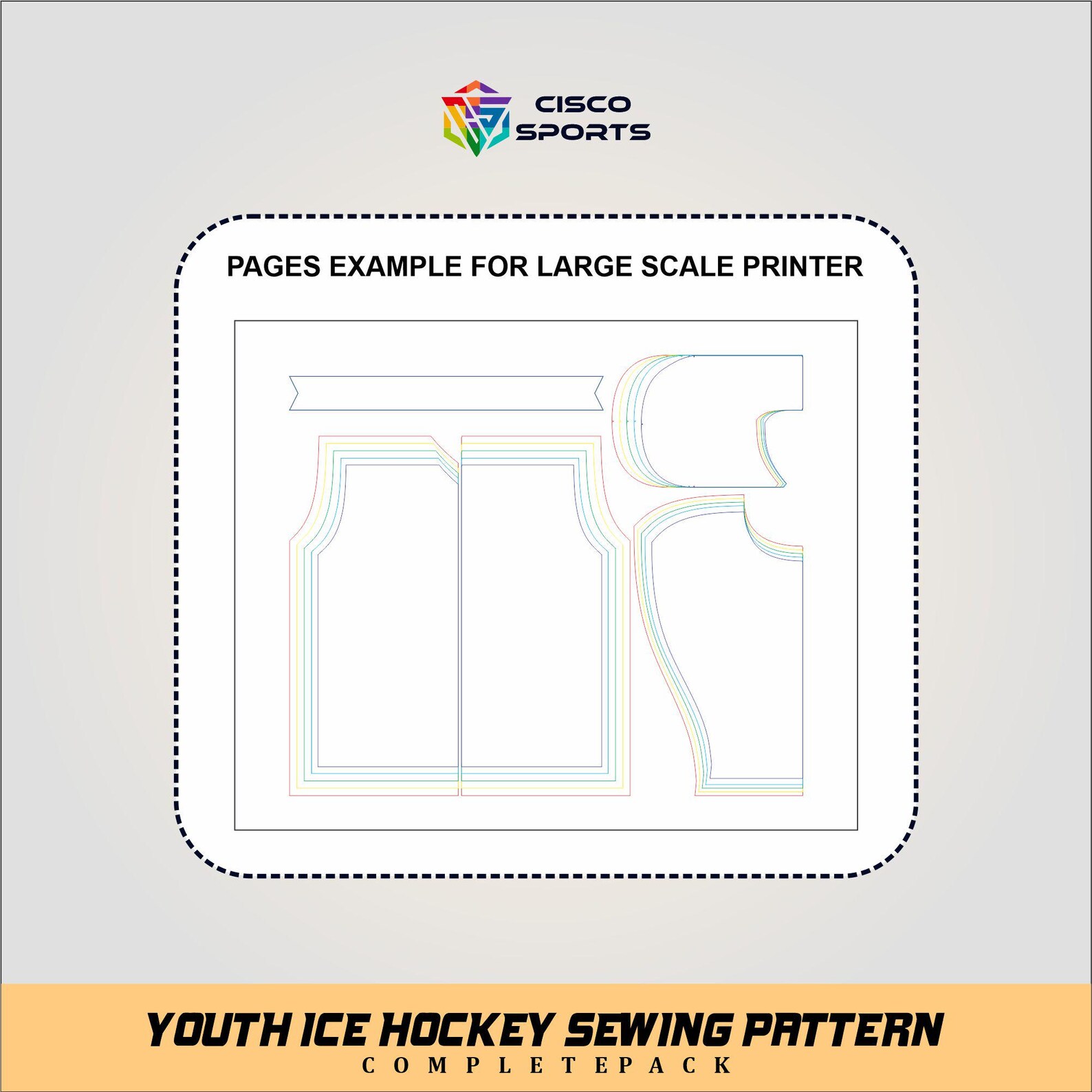 Youth Ice Hockey Jersey Sewing Pattern | Sports Team Uniform Template ...