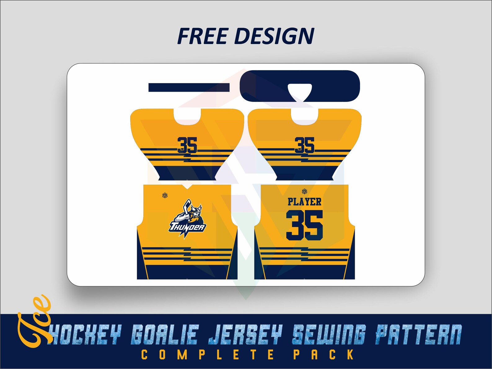 Ice Hockey Goalie Jersey Sewing Pattern | Sublimation-ready Design ...