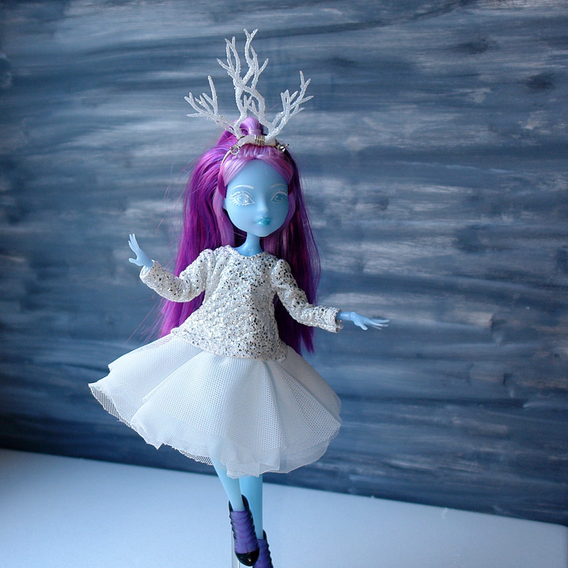 White Sparkling Dress For Monster Doll MH Sparkling Fairy | Etsy