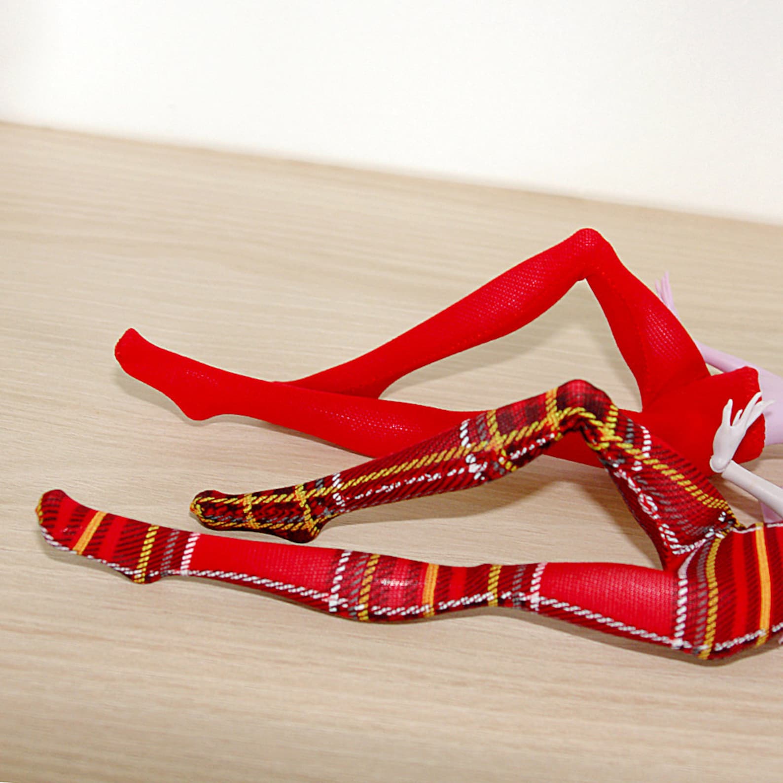 Red or Red Plaid Pantyhose Stockings MH Red Plaid Tights EAH | Etsy