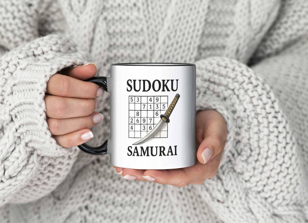 Sudoku Samurai Mug: Brain Game Coffee Cup - Puzzle Lover Gift - Etsy