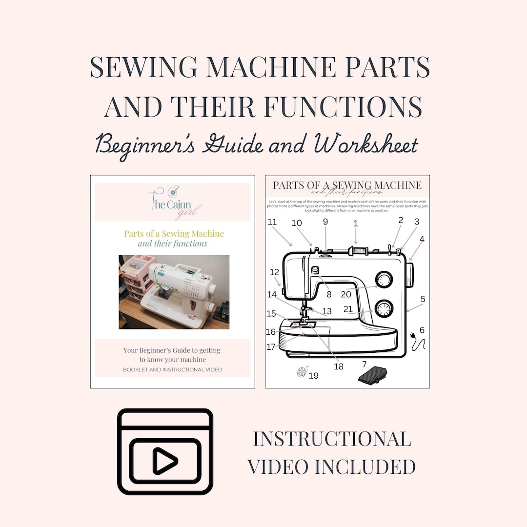 Sewing Machine Parts and Their Functions Printable Guide and Worksheet ...