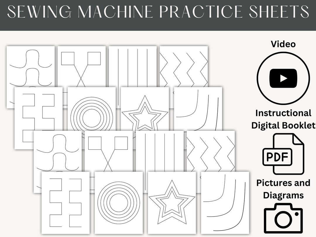Sewing Machine Practice Sheets - Etsy