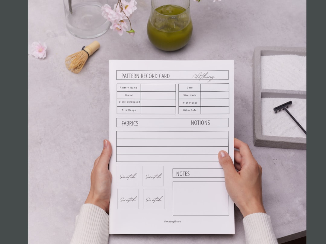 Sewing Pattern Record Envelope Label - 3 Digital Files - Etsy