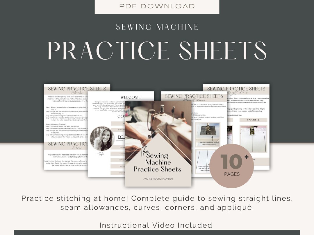 Sewing Machine Practice Sheets - Etsy
