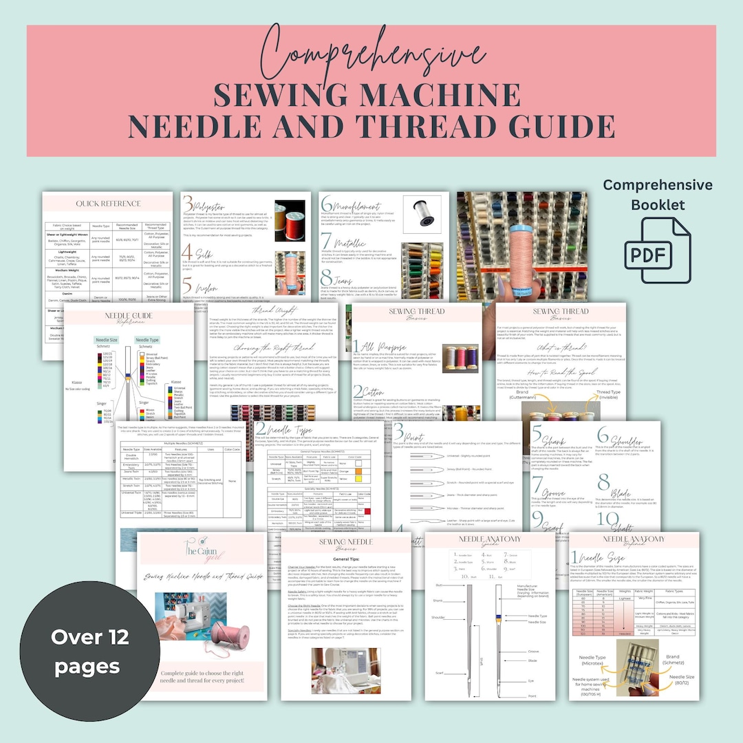 Complete Sewing Machine Needle and Sewing Thread Reference Guide - Etsy