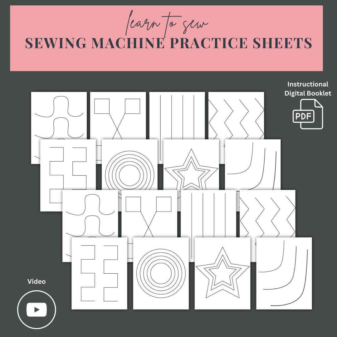 Sewing Machine Practice Sheets - Etsy