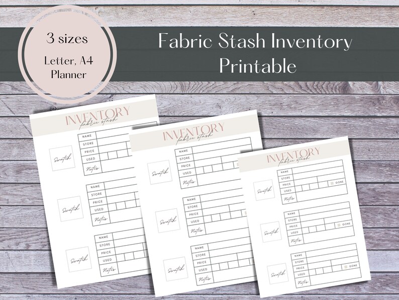 Fabric Stash Printable - Etsy