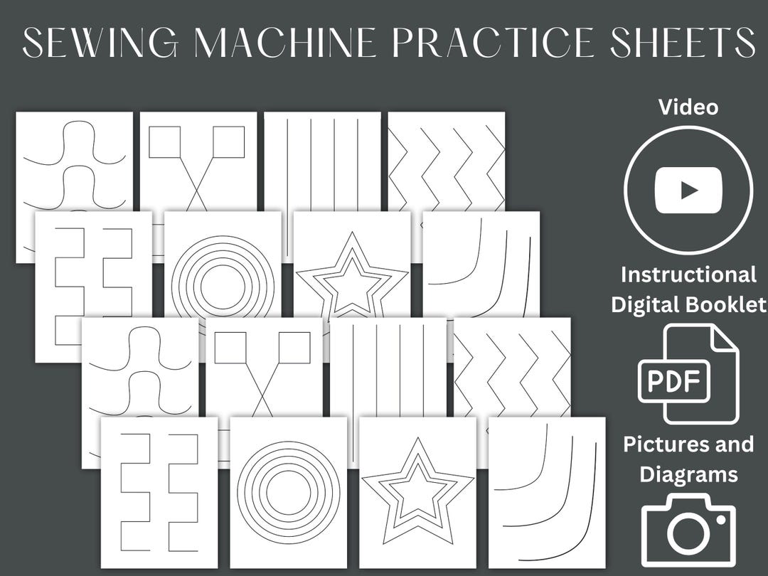Sewing Machine Practice Sheets - Etsy