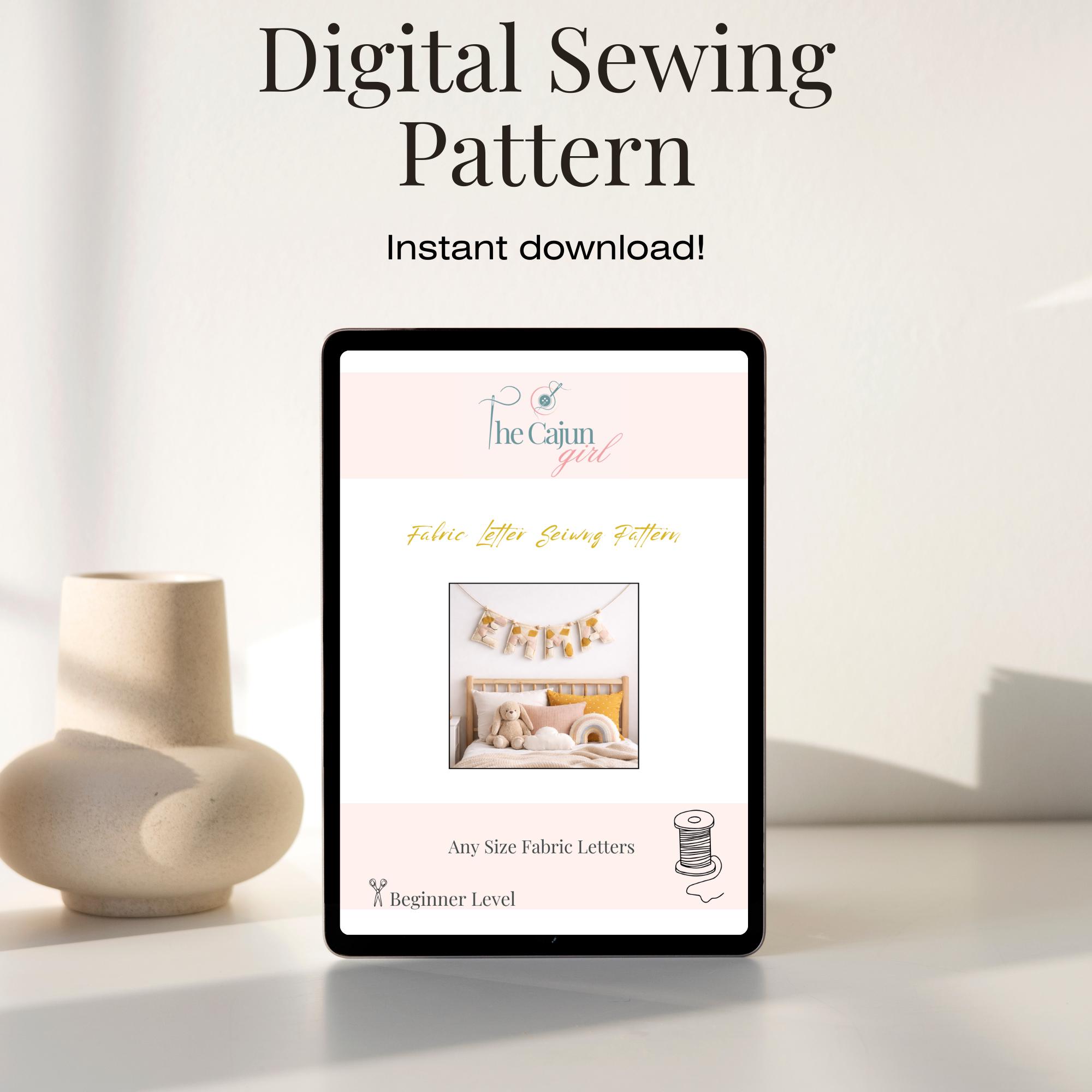 Fabric Letters and Numbers Sewing Pattern (various Sizes 3 to 8 Inches ...
