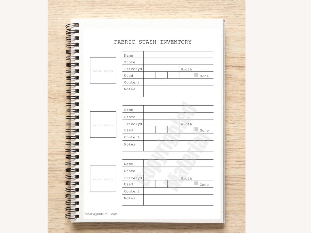 Fabric Stash Inventory Notebook / Booklet - Etsy