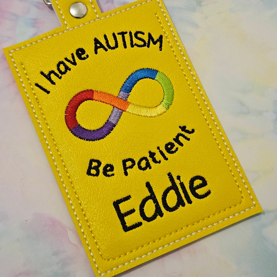 I Have Autism Id Tag W Name Infinity Loop Bright Colors Colorful I Have Autism Id Tag W Name Infinity Loop Bright Colors Colorful