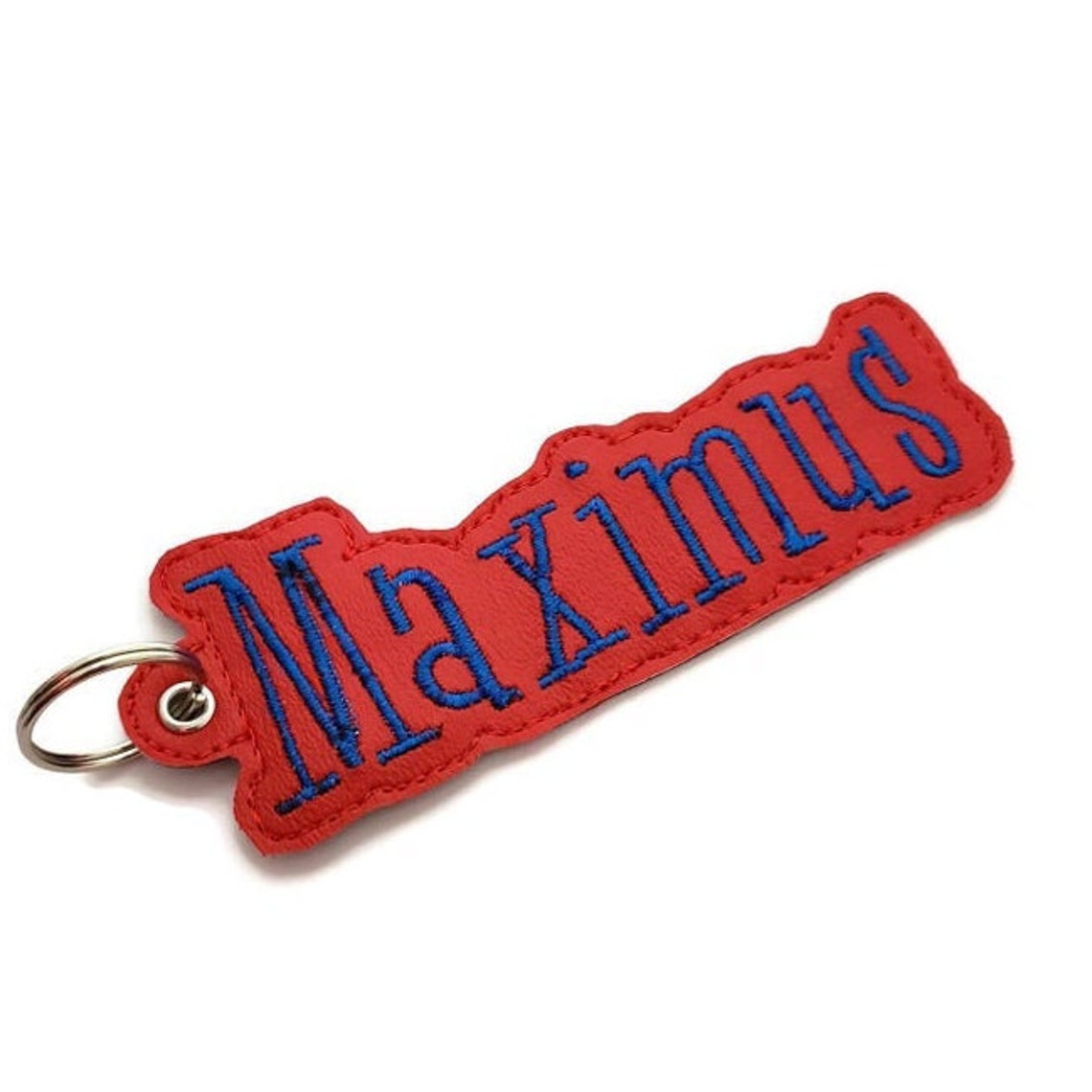 Handmade Large Tag With Name Embroidered Tag With Split Ring - Etsy