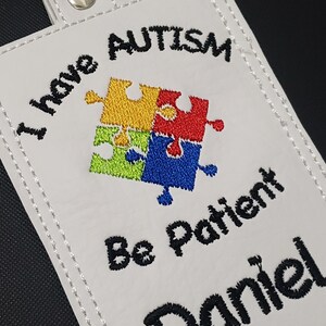 Personalized Autism ID Tag: Colorful Puzzle Medical Card - Etsy
