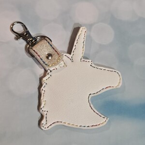 Unicorn Tag/ Key Holder With Name- White Glitter Unicorn Tag Name ...