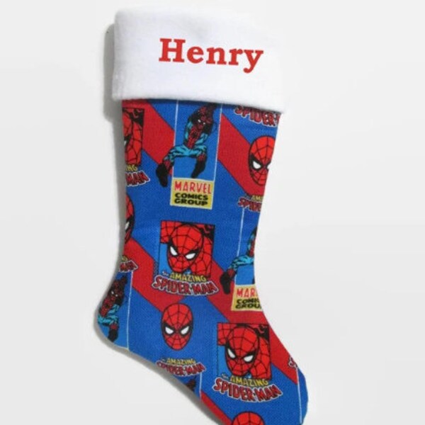 Spiderman Stocking - Etsy