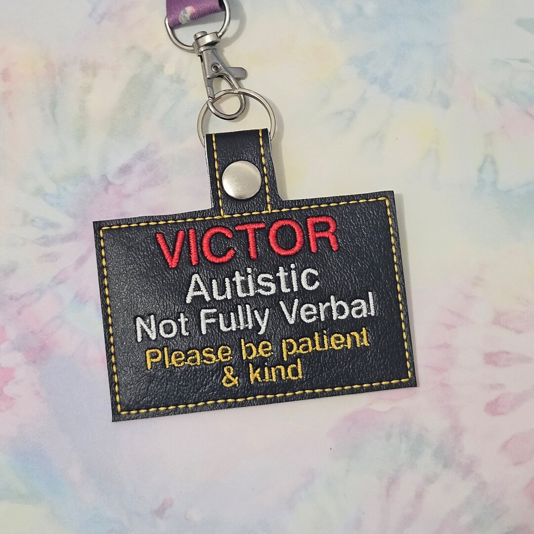 Personalized Autistic ID Tag: Vinyl Medical Alert Card - Awareness ...