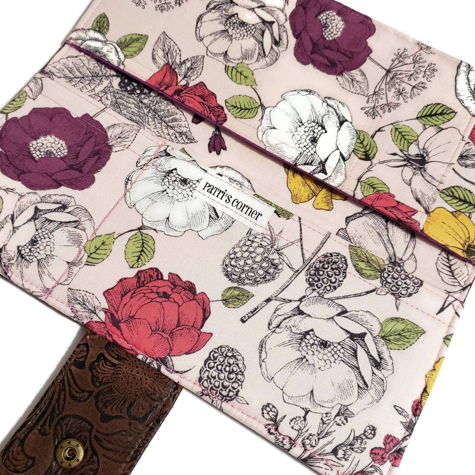 Handmade Business Checkbook Cover Brown Faux Tooled Leather - Etsy