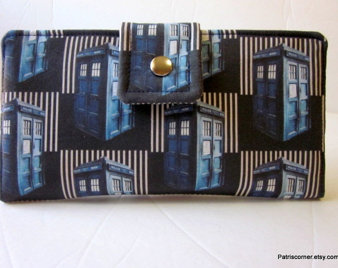 Handmade Women Bifold Wallet Dr Who Blue TARDIS - Stripes - Etsy
