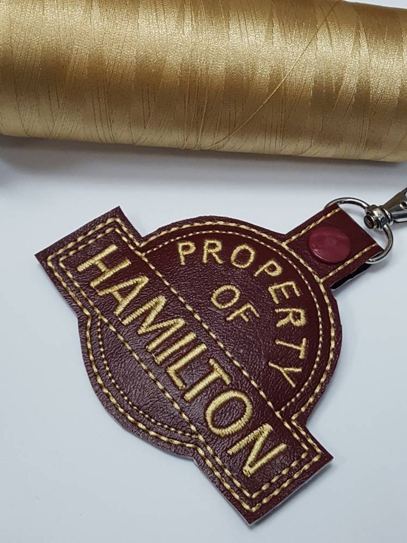 Handmade Key Fob / Key Holder With Name Embroidered Burgundy - Etsy