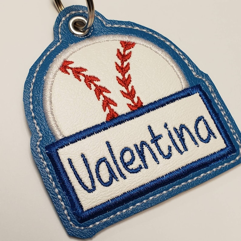 Handmade Baseball Tag With Name Embroidered Baseball Sport - Etsy