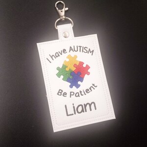 Personalized Autism ID Tag: Colorful Puzzle Medical Card - Etsy