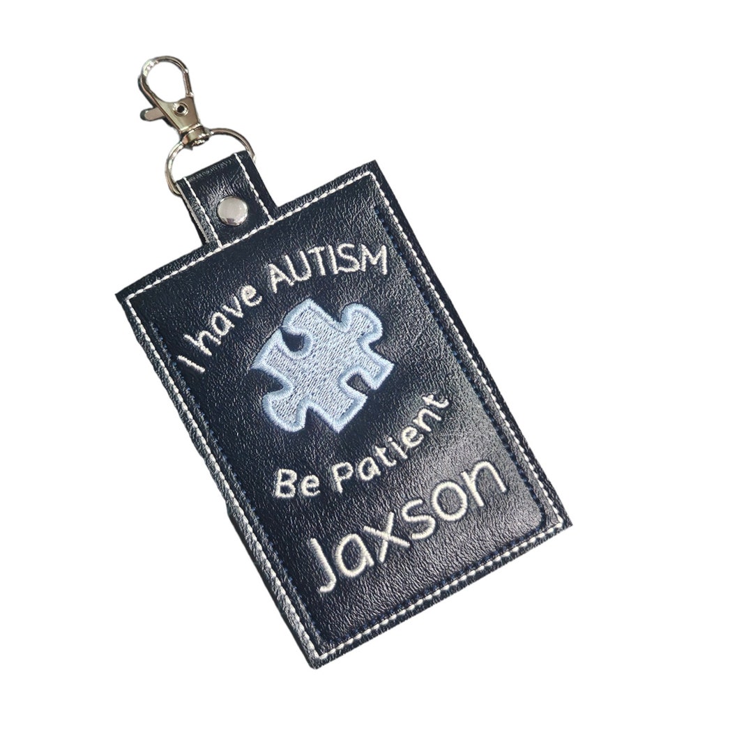Puzzle Tag Autism Id Tag With Name Colorful Medical Id Tag Be Patient ...