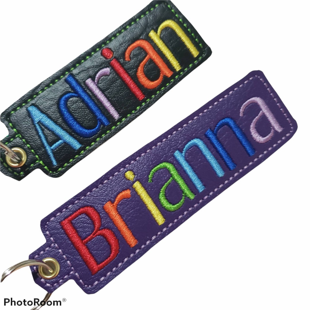 Rainbow Name Tag Embroidered - Autism Backpack School Name Tag ...