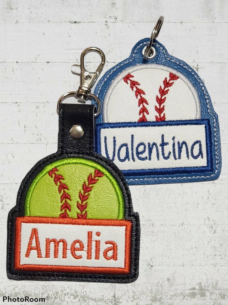Handmade Baseball Tag With Name Embroidered Baseball Sport - Etsy
