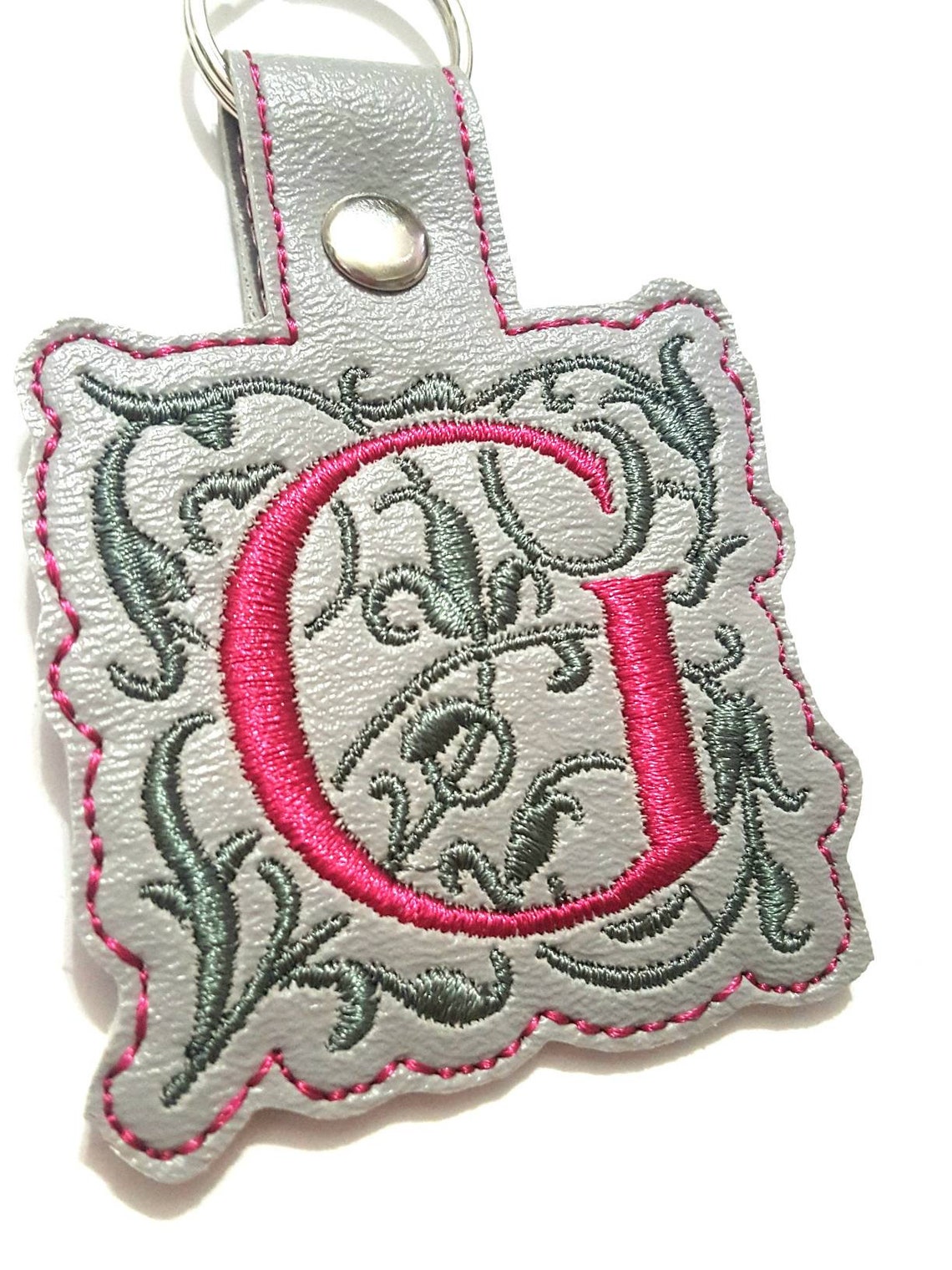 Handmade Oversize Snap Tab Ornamental Flowers With Initial | Etsy