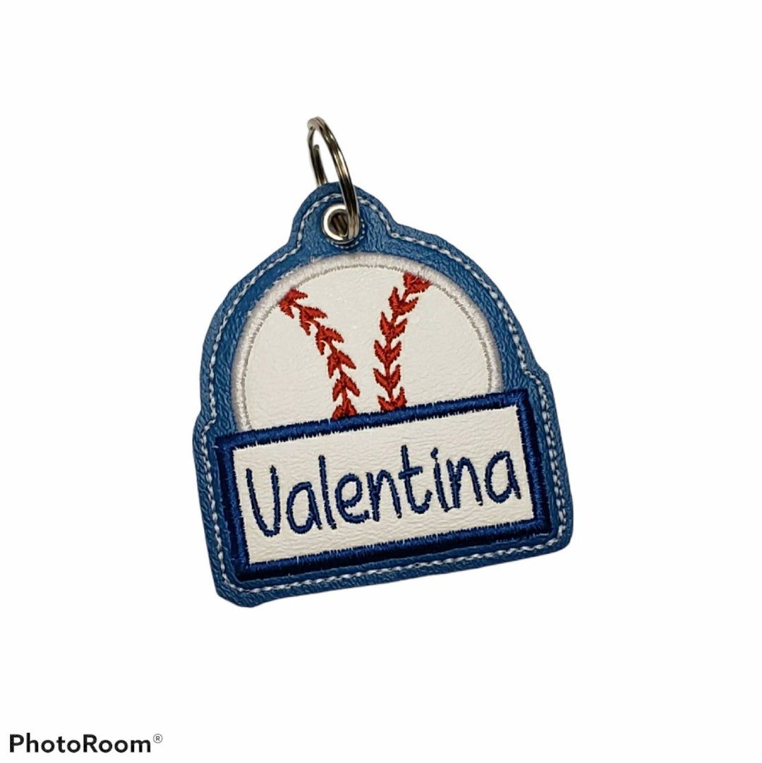 Handmade Baseball Tag With Name Embroidered - Baseball Sport - Tag With ...