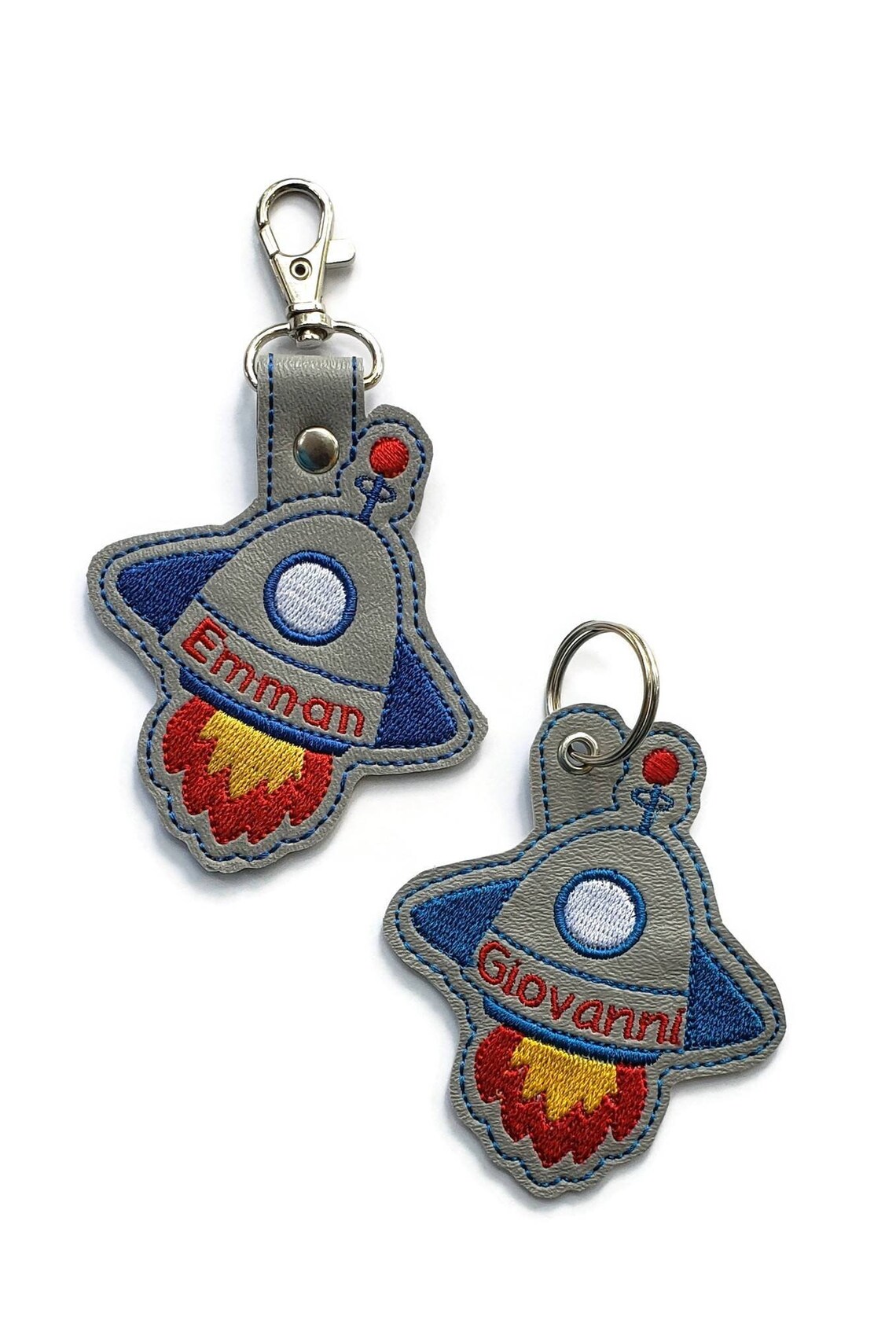 Handmade Rocket Ship Tag With Name Embroidered Rocket Ship - Etsy