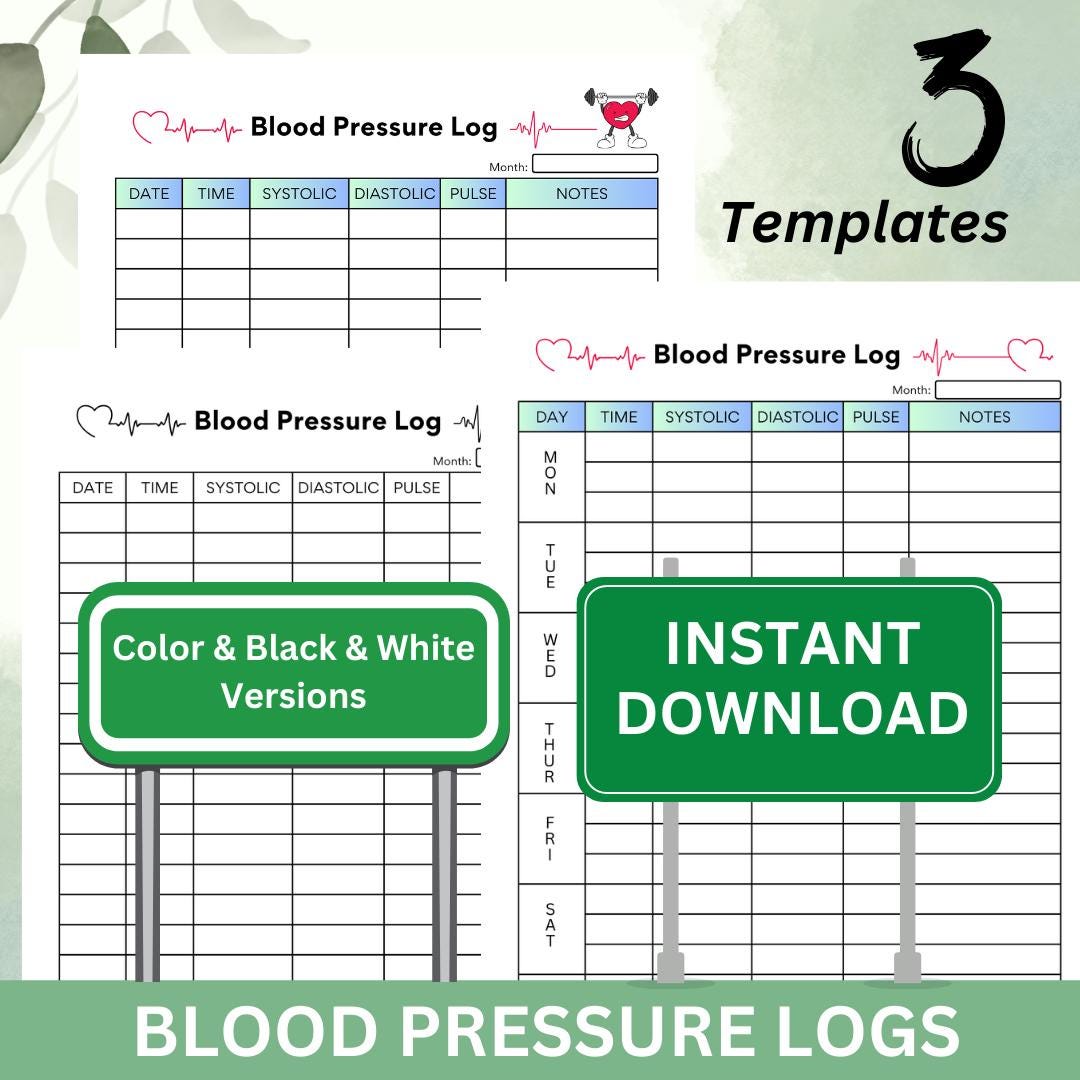 Blood Pressure & Heart Rate Tracker: Daily Health Log, Vitals Chart ...