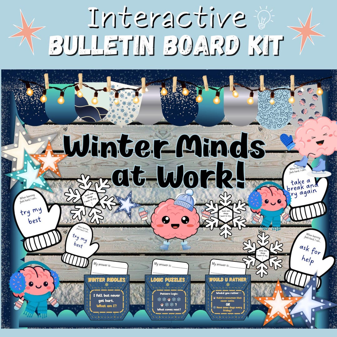 Winter Growth Mindset Bulletin Board | Winter Classroom Decoration ...