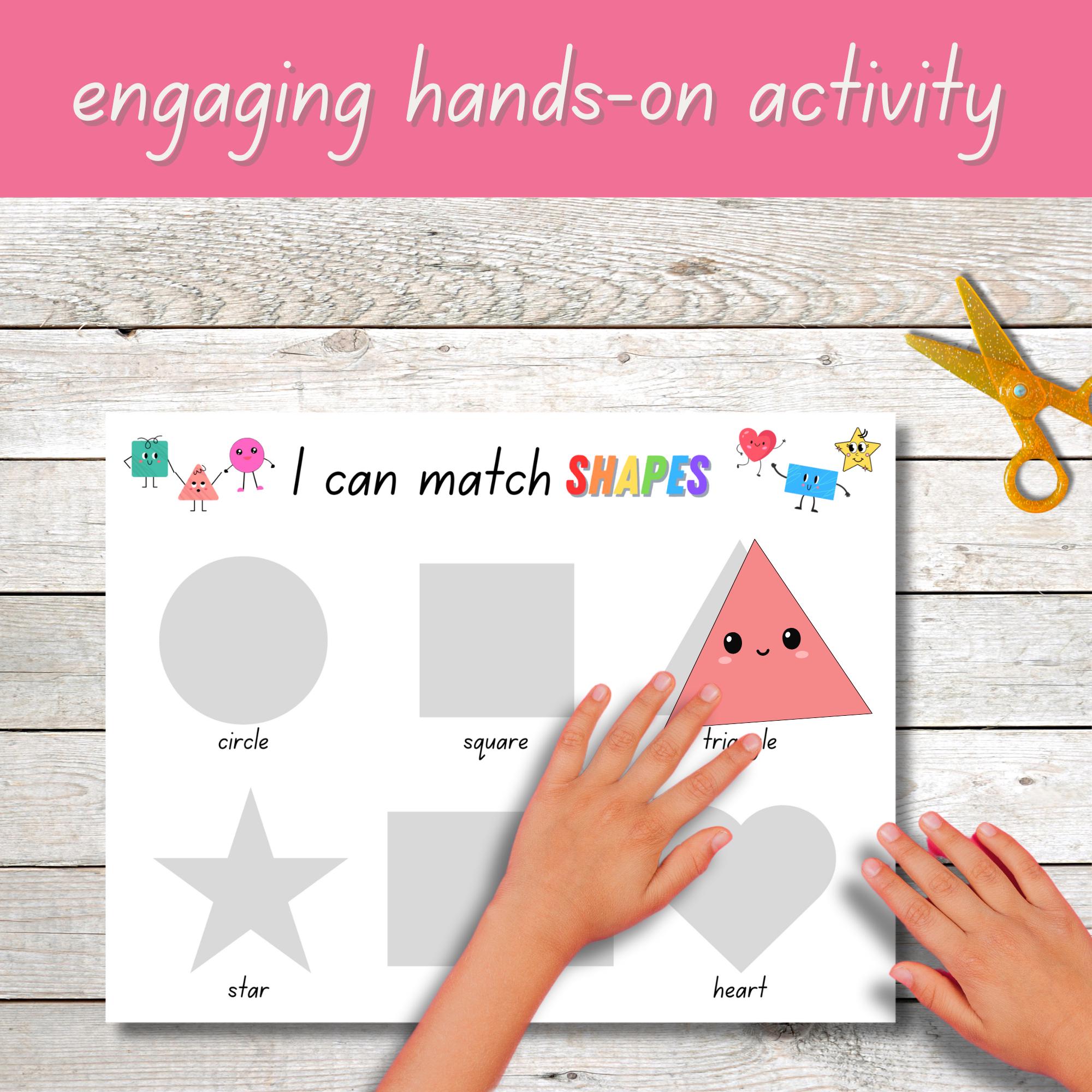 Toddler & Pre-k Shape Matching Printable - 2D Shape Puzzle Worksheet ...